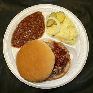 Podnuh's Bar-B-Que Menu, BBQ Brisket, Sausage, Ham and Chicken