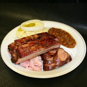 Podnuh's Bar-B-Que Menu, BBQ Brisket, Sausage, Ham and Chicken